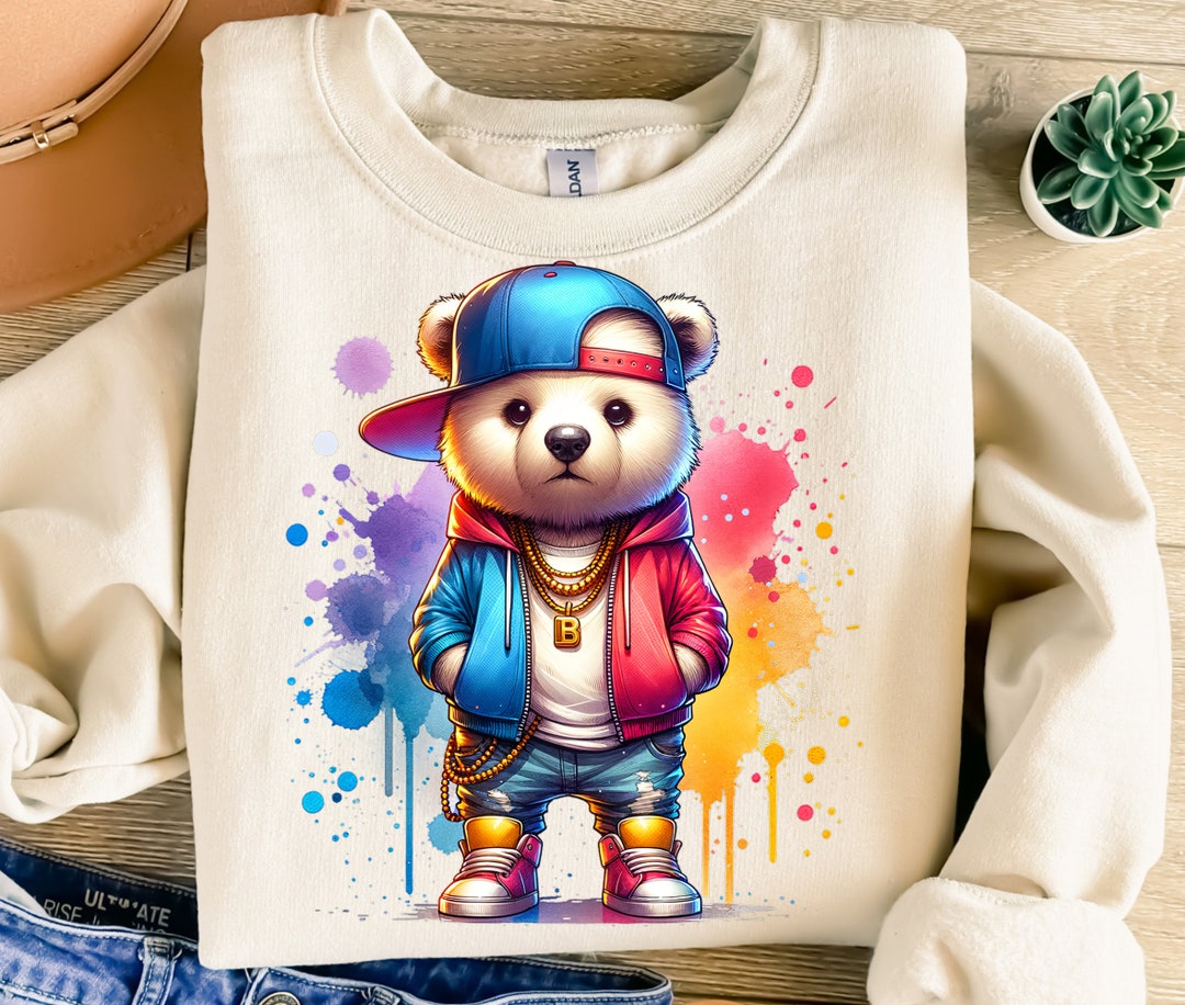 Bear PNG, Colorful Sublimation Design, Cool Bear Digital File, Kids ...