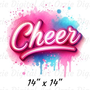 Cheer Png, Sublimation Design, Pink Neon Png, Cheerleader Png, Sport ...