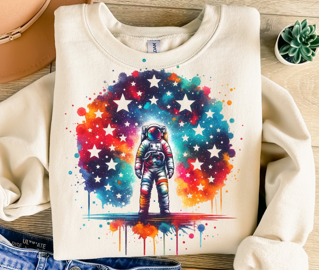 Astronaut Png, Sublimation Design, Colorful Stars Clipart, Astronaut ...