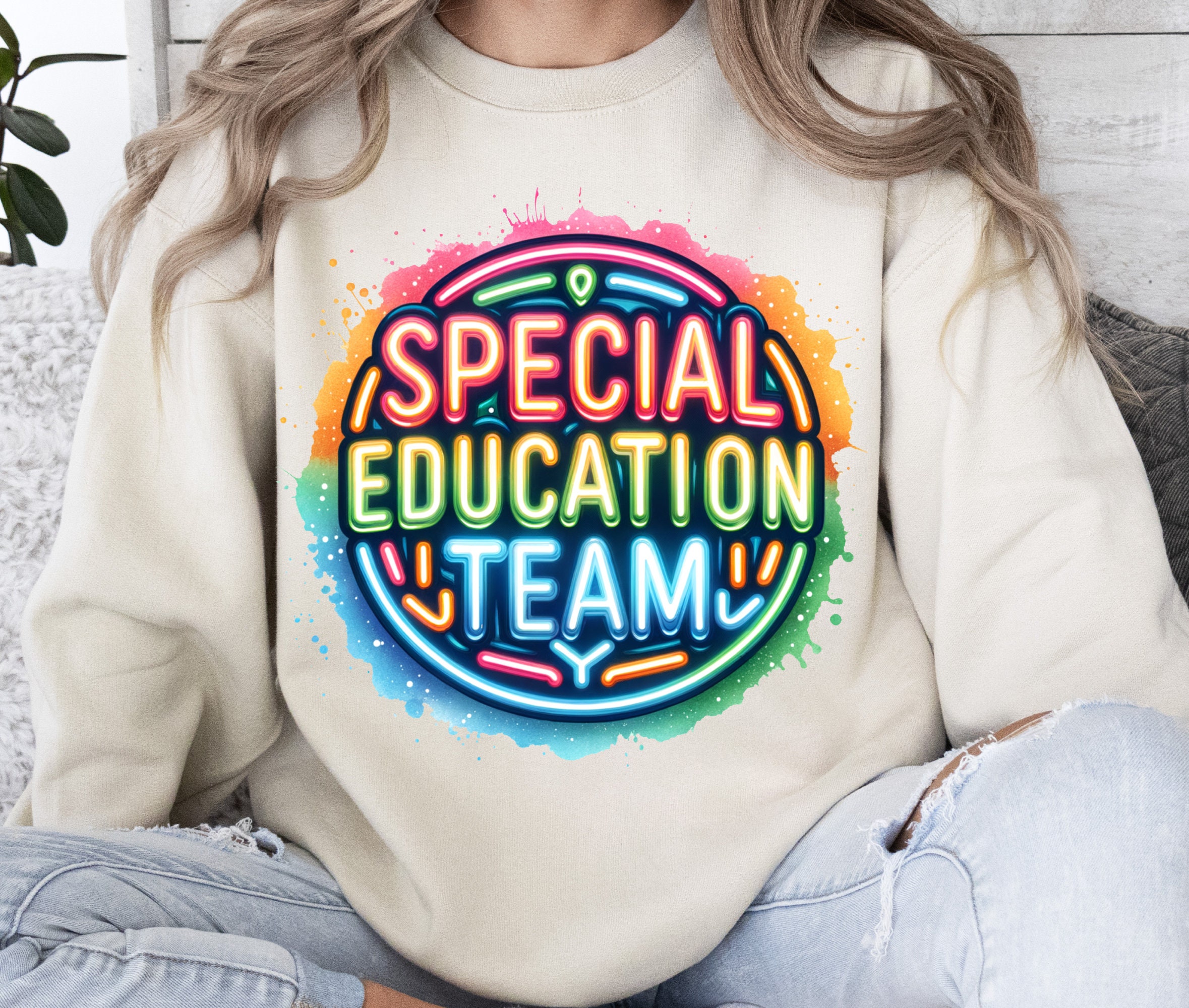 Special Education Team Png, Sublimation Design, Colorful Neon Png, Sped ...