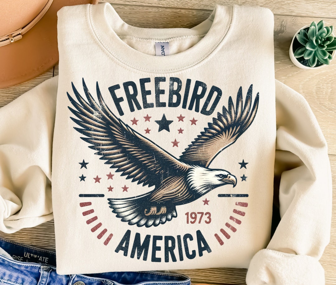 Freebird America Png, Sublimation Design, Flying Eagle Png, Retro ...