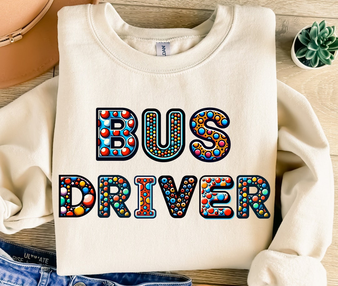 Bus Driver Png, Sublimation Design, Colorful Clipart, School Bus Driver ...