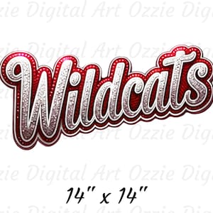 Wildcats Png, Sublimation Design, Silver Red Mascot Png, School Team ...