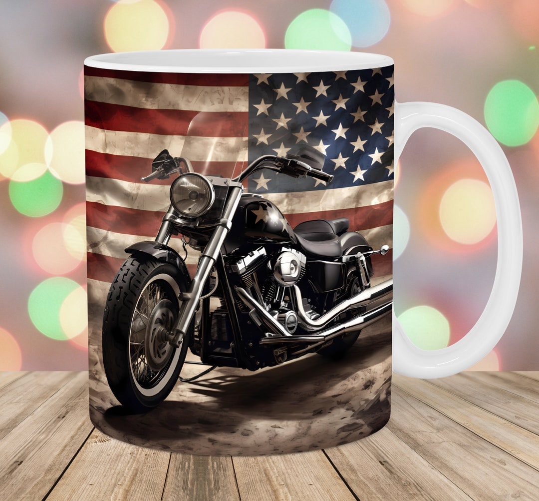 Motorcycle Mug Wrap, 11oz and 15oz Mug Template, Mug Sublimation Design ...