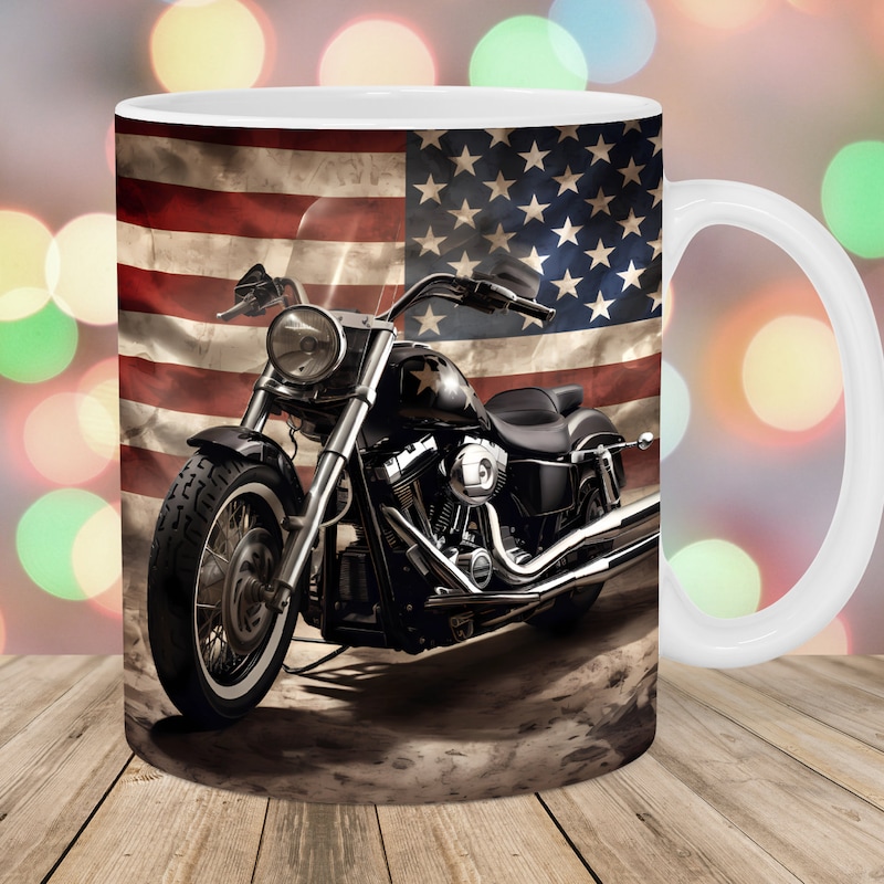Motorcycle & Usa Flag - Etsy UK