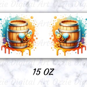 3D Bee Mug Wrap, 11oz & 15oz Mug Template, Mug Sublimation Design ...