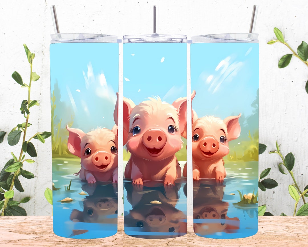 Three Baby Pigs 20 Oz Kids Tumbler Sublimation Design, Straight and ...