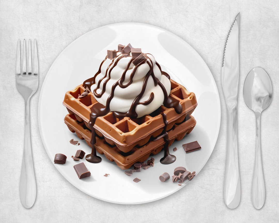 3D Chocolate Waffles Plate Design, 8", 10" and 12" Plate Template ...
