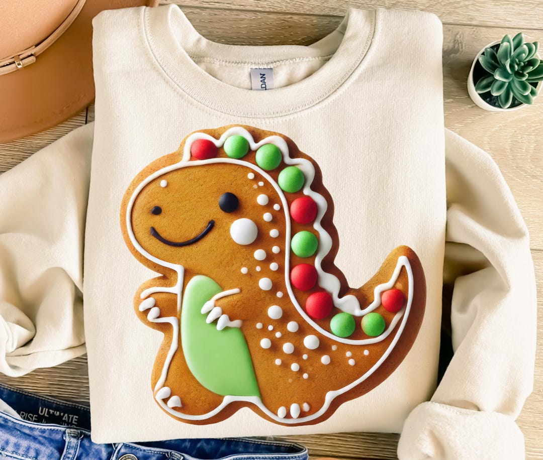 Gingerbread Dinosaur Png, Sublimation Design, Merry Christmas Png ...