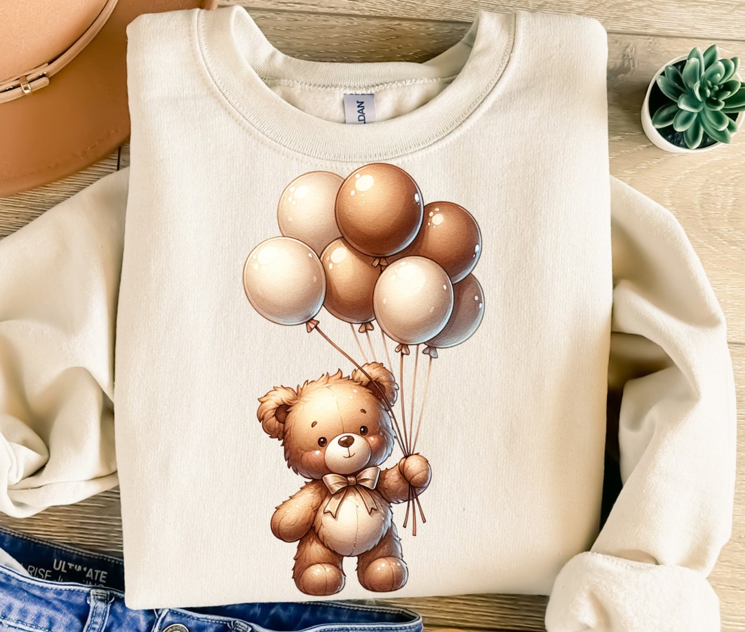 Teddy Bear With Balloons Png, Sublimation Design, Kids Sublimation ...