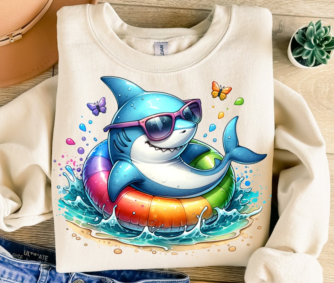 Colorful Shark Png, Sublimation Design, Summer Png, Baby Shark ...