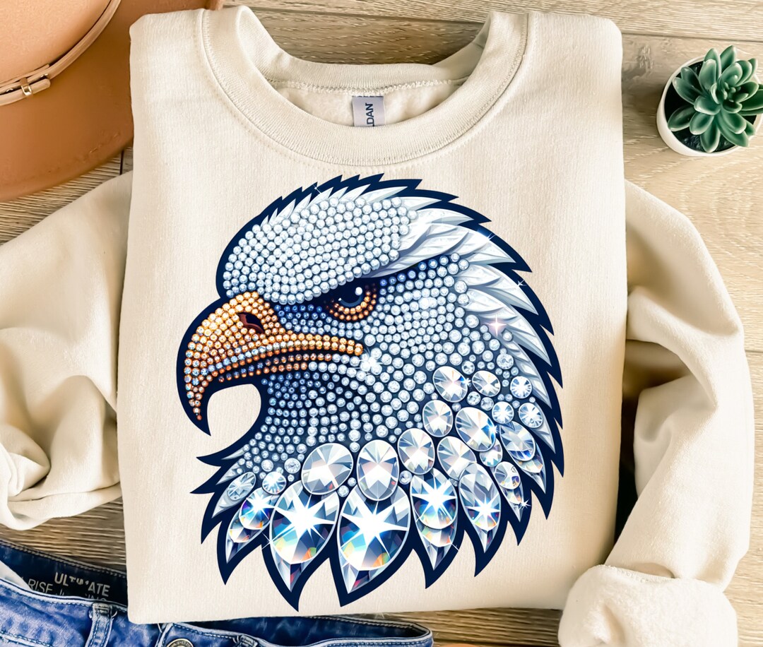 Sparkly Eagle Png, Sublimation Design, Mascot Png, Rhinestone Eagle Png ...