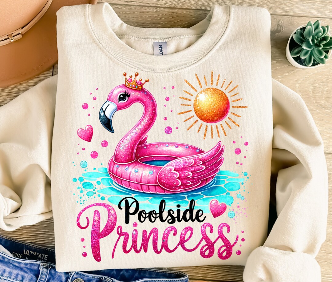 Poolside Princess Png, Sublimation Design, Flamingo Float Png, Trendy ...