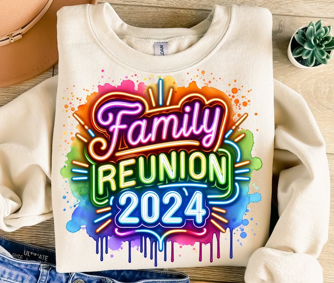 Family Reunion Png, Sublimation Design, Colorful Neon Png, Making ...