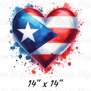 Puerto Rico Flag Png, Sublimation Design, Heart Png, Patriotic Png ...