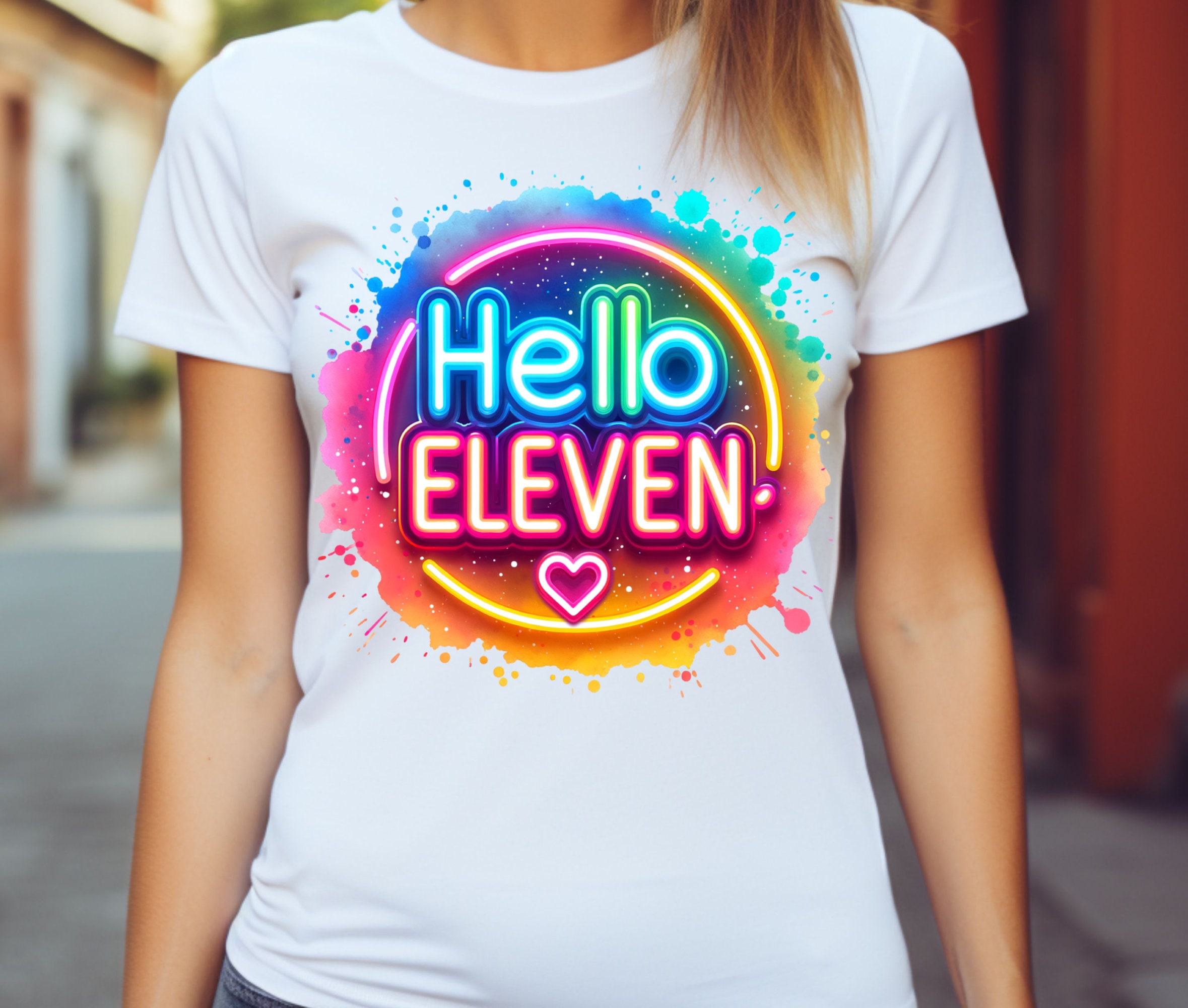 Hello Eleven Png, Sublimation Design, Colorful Neon Png, 11th Birthday ...