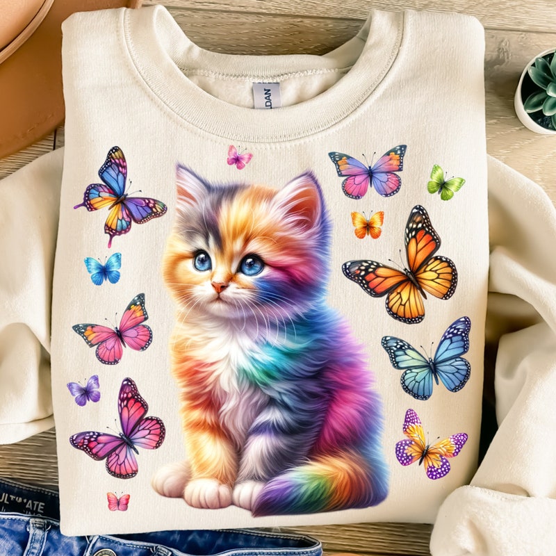 Rainbow Cat Tshirts - Etsy