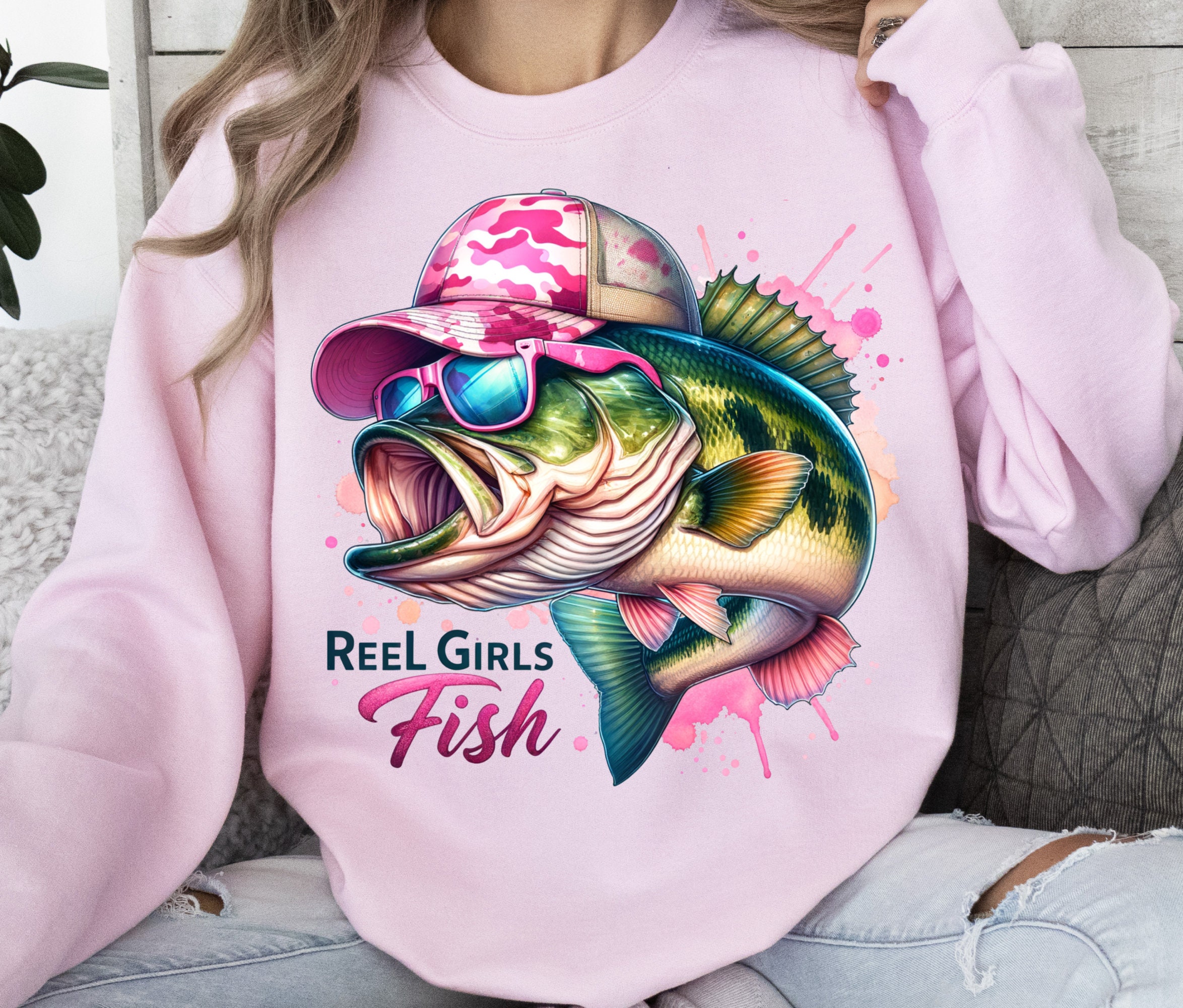Reel Girls Fish Png, Sublimation Design, Women Fishing Png, Lady ...