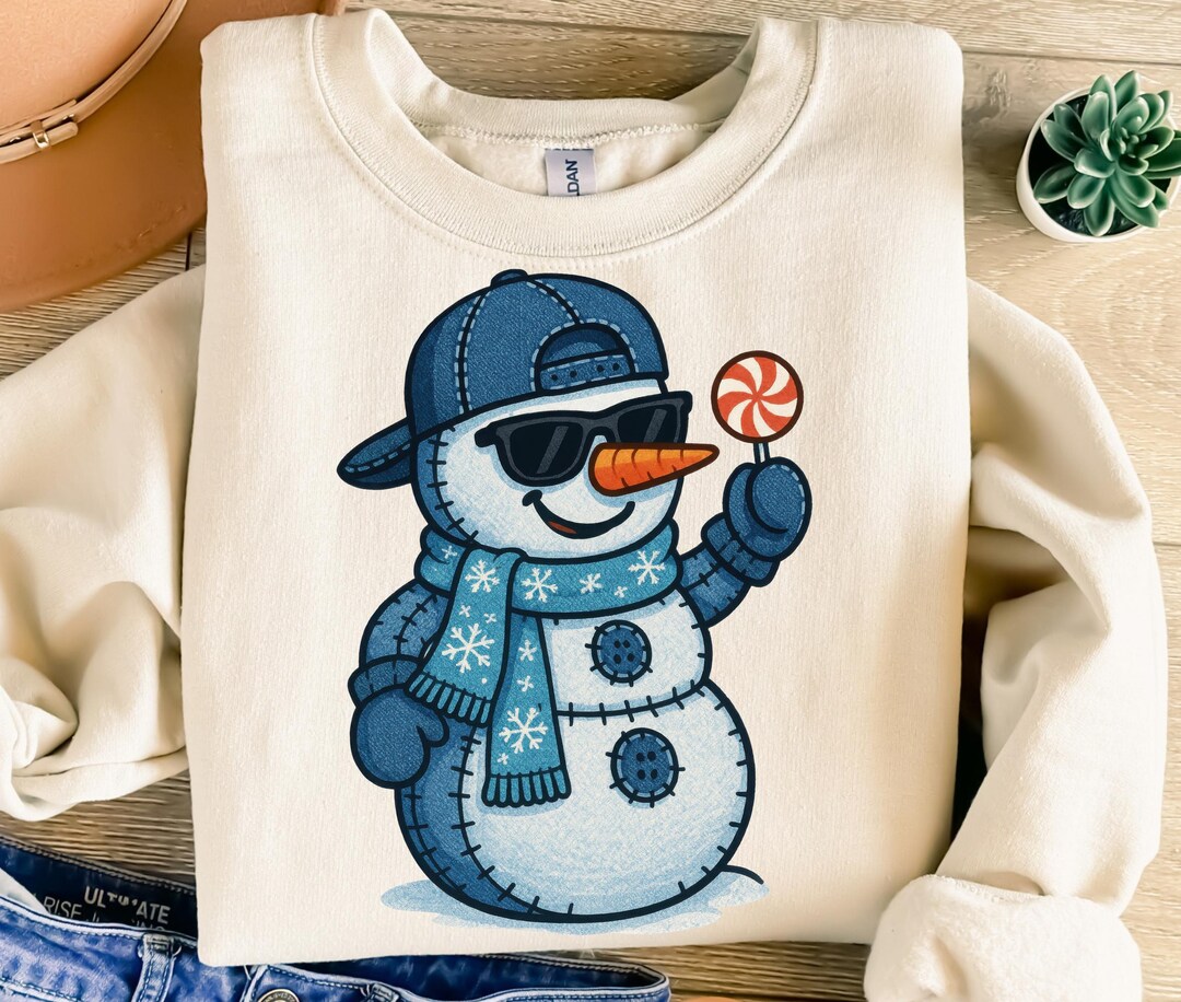 Cool Denim Snowman Png, Sublimation Design, Winter Png, Christmas Png ...