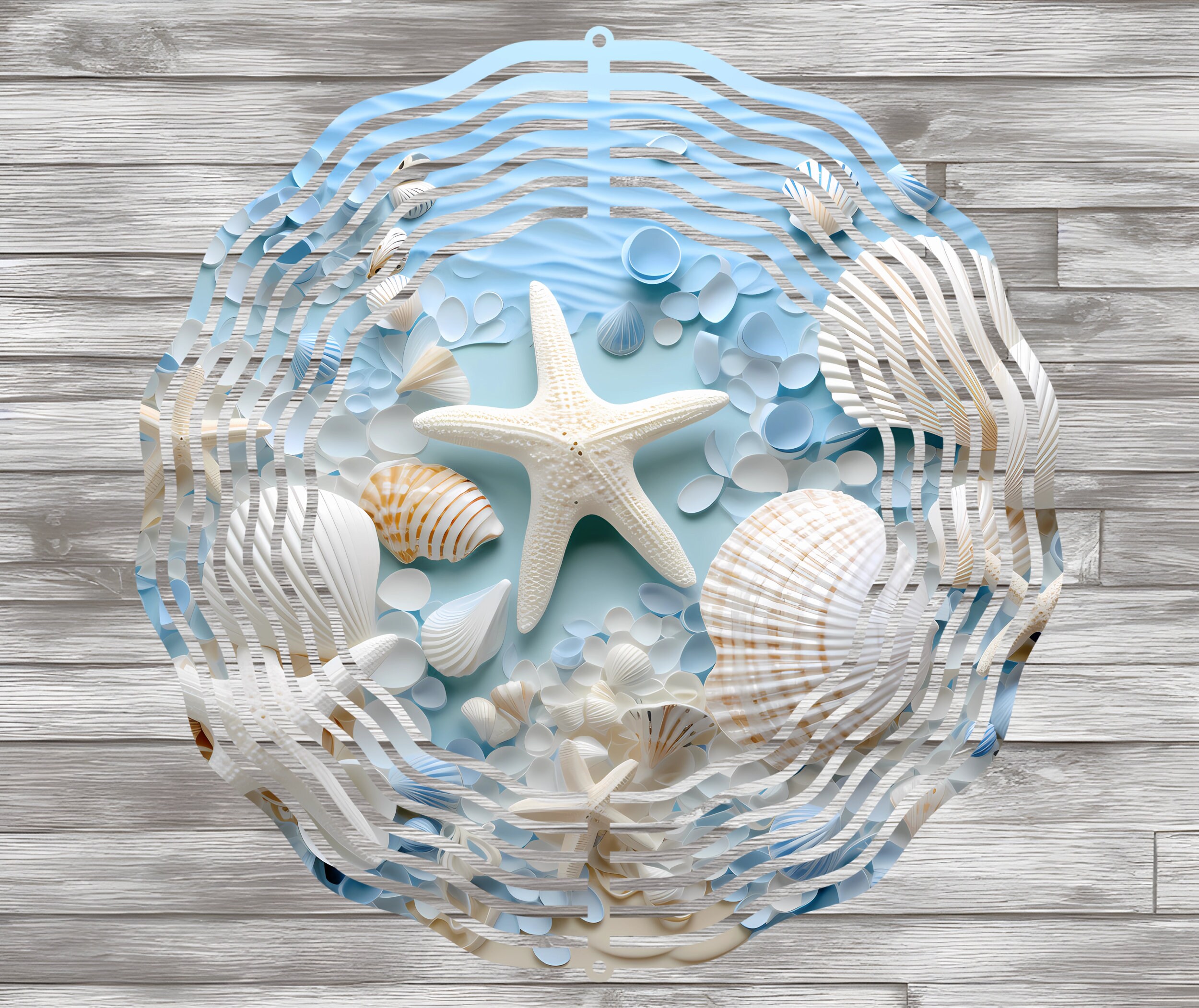 3D Seashells Wind Spinner Sublimation Design, Ocean Beach Wind Spinner ...
