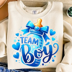 Team Boy Png, Sublimation Design, Gender Reveal Png, Baby Announcement ...