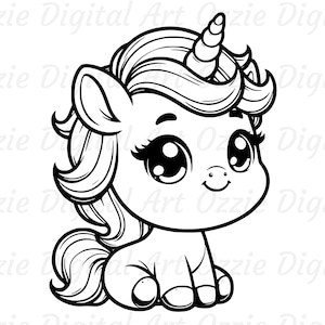 Baby Unicorn Svg & Png, Unicorn Clipart, Cute Unicorn Vector Image ...