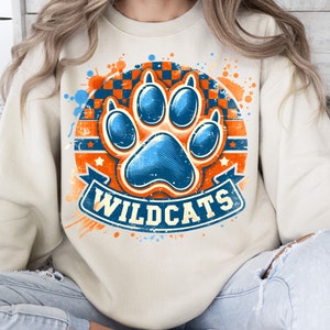 Wildcats Png, Sublimation Design, Tiger Paw Png, Mascot Png, School ...
