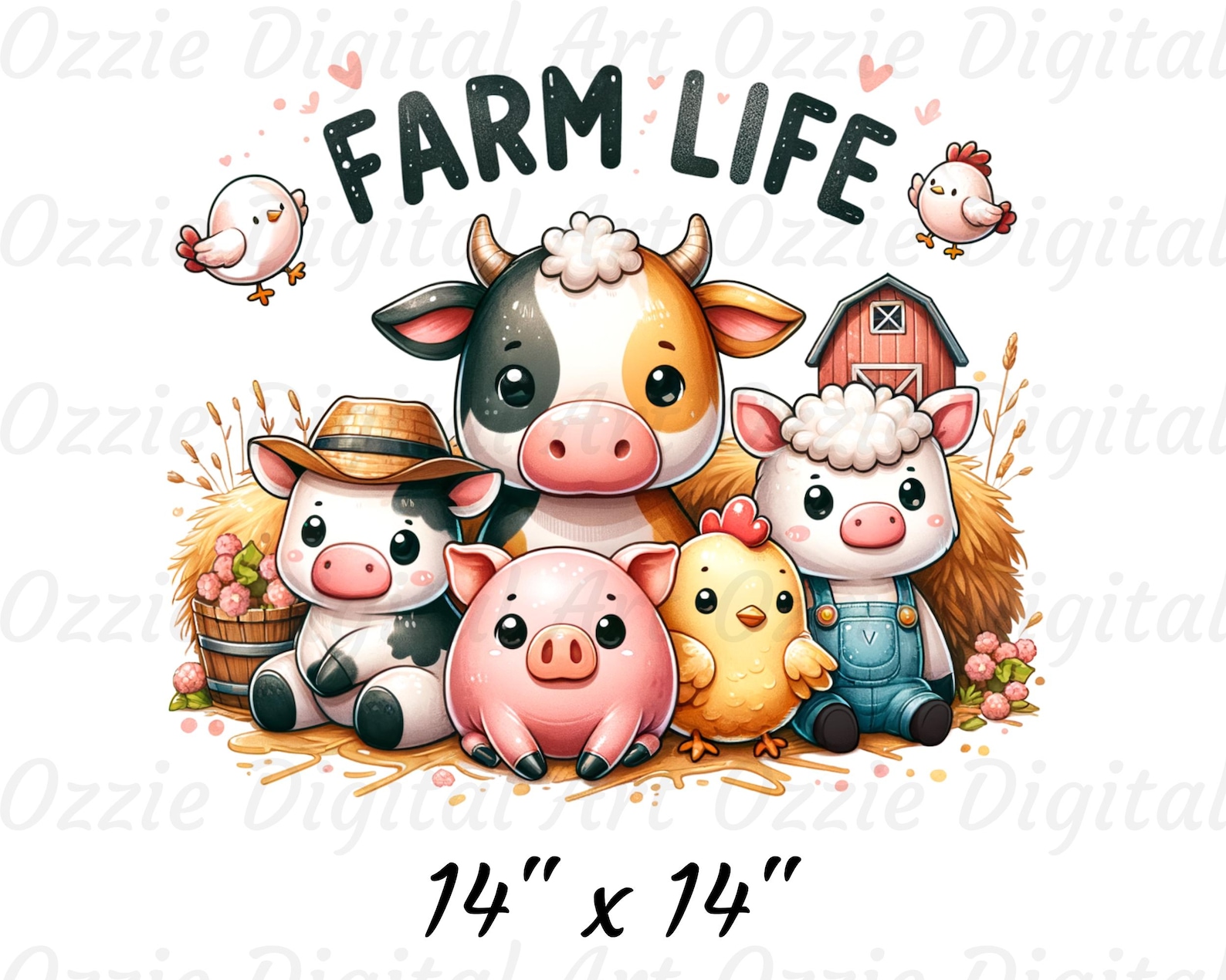Farm Life Png, Sublimation Design, Cow Png, Farm Animals Png, Country ...