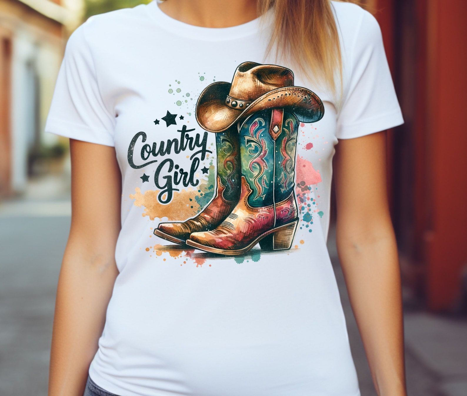 Country Girl Png, Sublimation Design, Cowgirl Hat Png, Cowgirl Boots ...