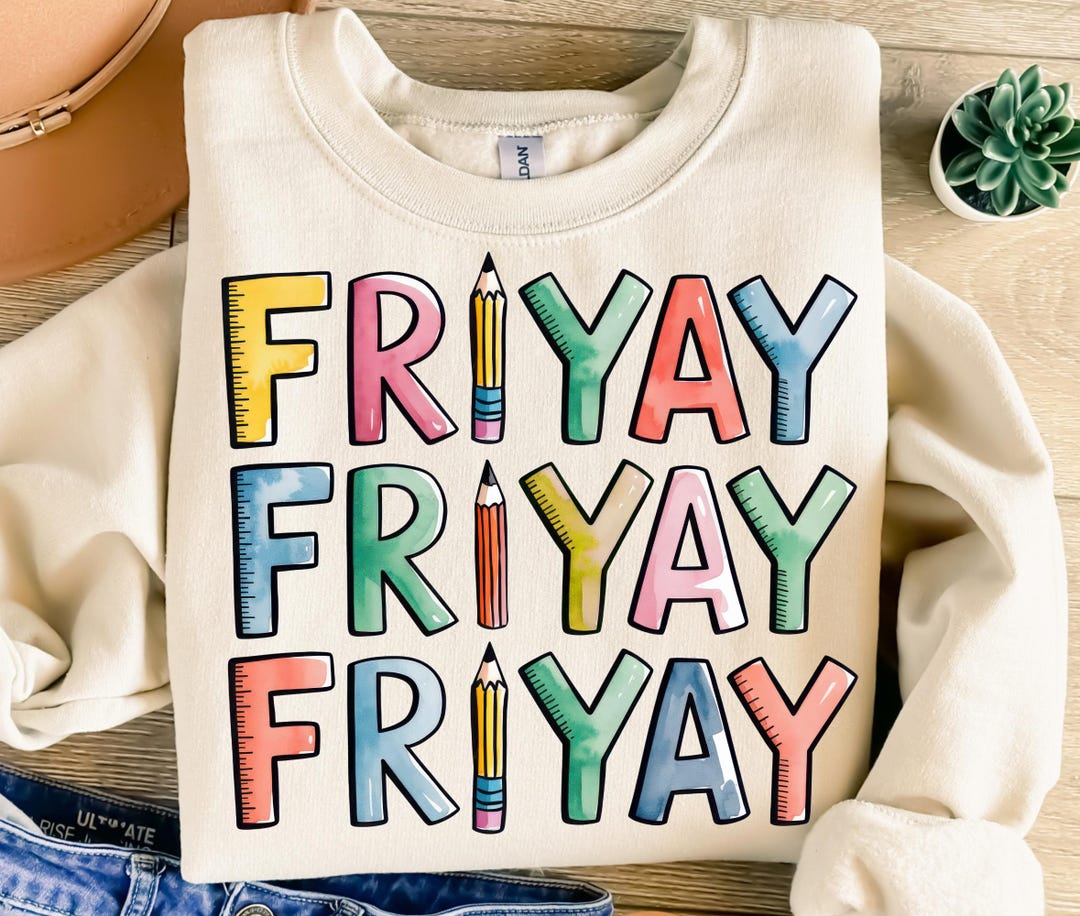 Friyay Png, Sublimation Design, Colorful Friday Png, Teacher Png, Funny ...
