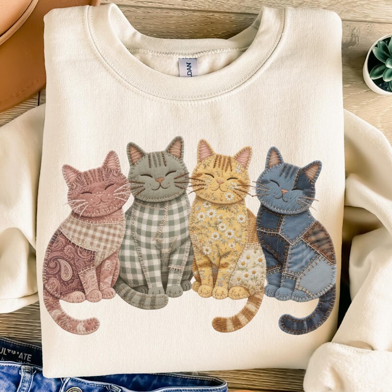 Patchwork Cats - Etsy