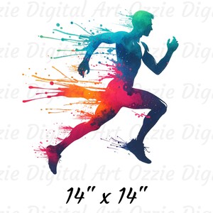 Running Man Png, Sublimation Design, Colorful Png, Runner Silhouette ...