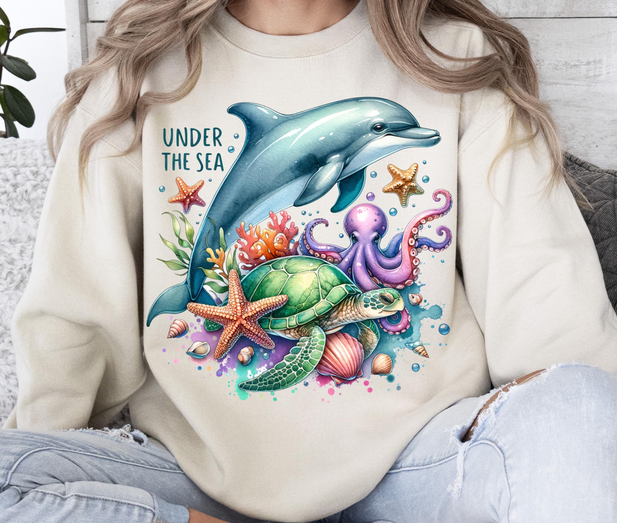 Under the Sea Png, Sublimation Design, Dolphin Png, Summer Png, Ocean ...