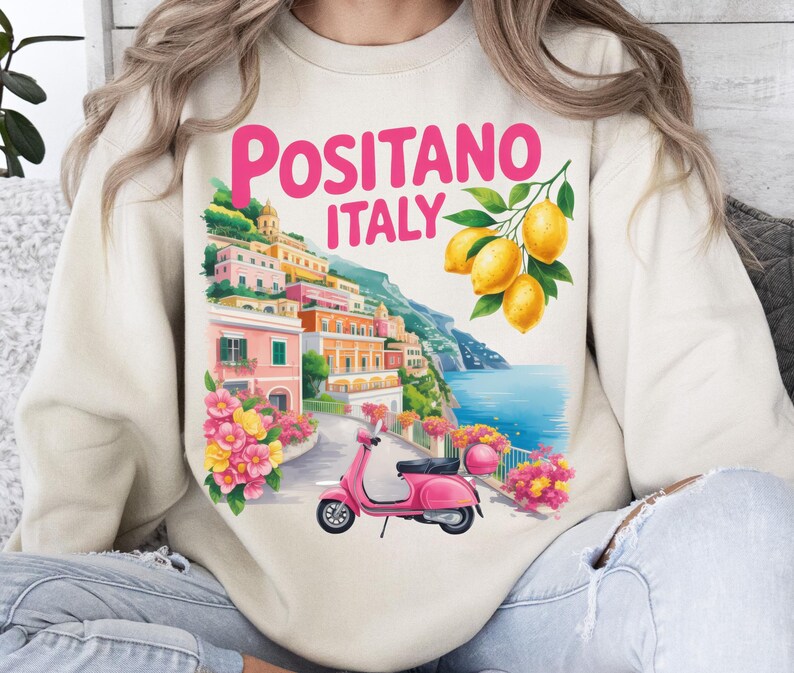 Positano Italy Png, Sublimation Design, Lemons Png, Amalfi Coast Png ...