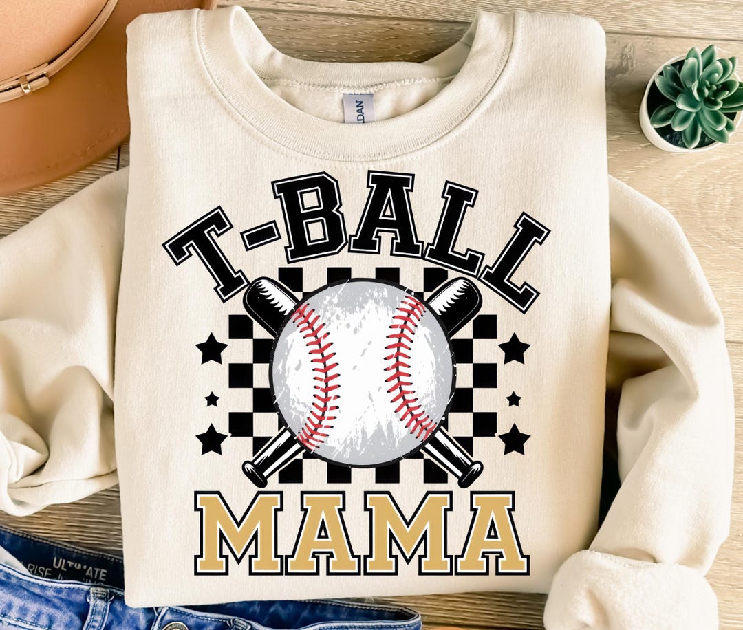 T-ball Mama Png, Sublimation Design, Game Day Png, Retro Png, Checkered ...