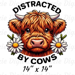 Distracted by Cows Png, Sublimation Design, Funny Cow Png, Western Png ...