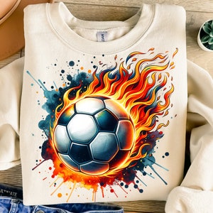 Flaming Soccer Ball Svg, Sublimation Design, Soccer Clipart, Flame ...