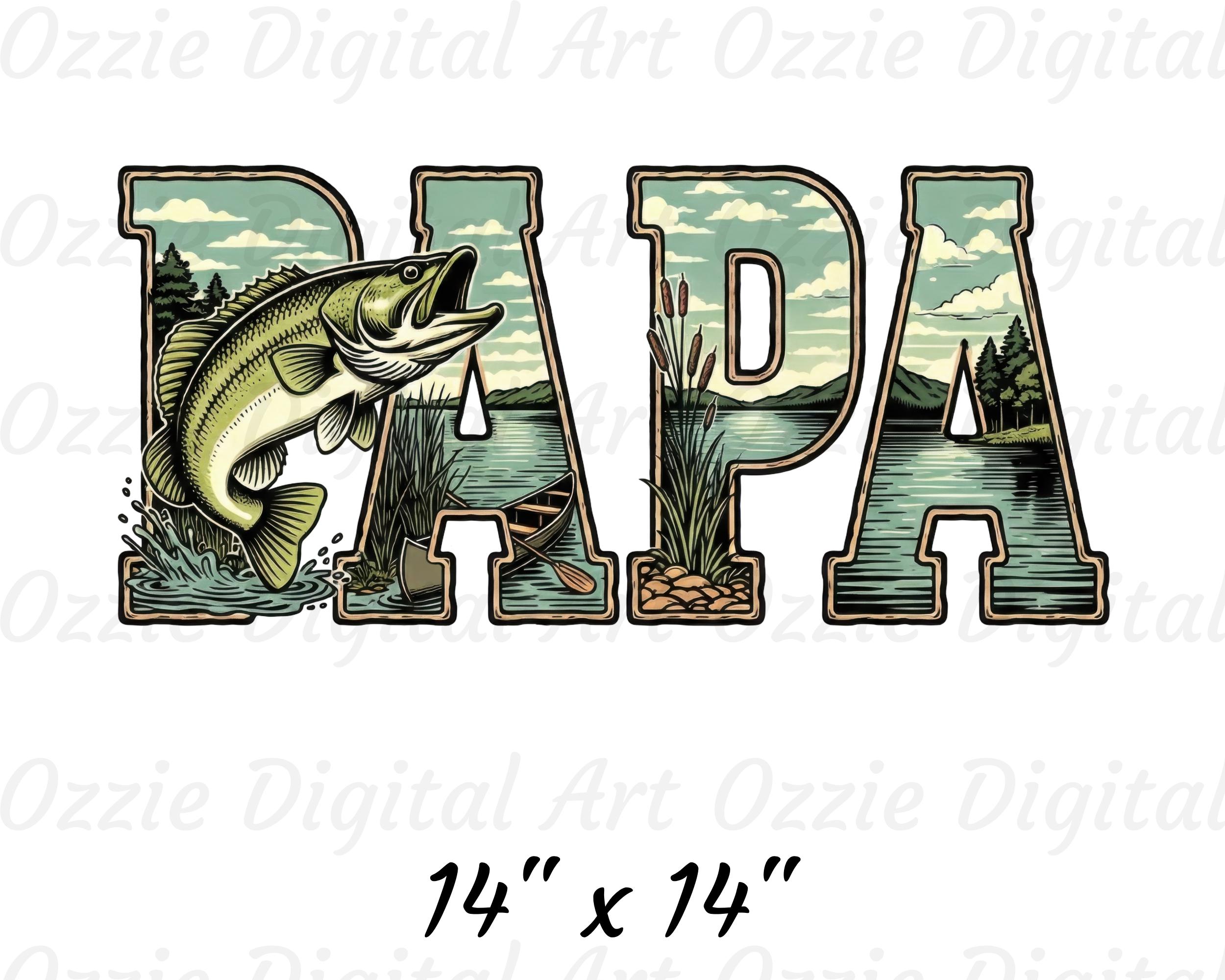 Papa Png, Sublimation Design, Fishing Png, Largemouth Bass Fish Png ...