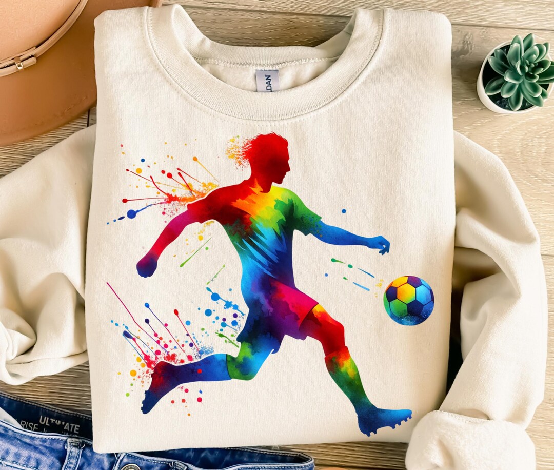 Colorful Soccer Player Png, Sublimation Design, Game Day Png, Soccer ...