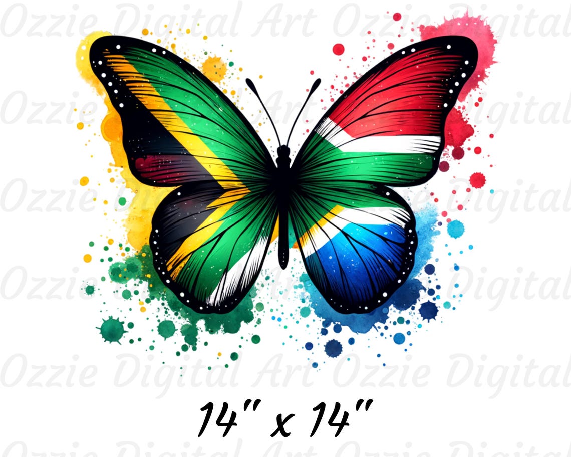 South Africa Butterfly Png, Sublimation Design, Patriotic Png, South ...