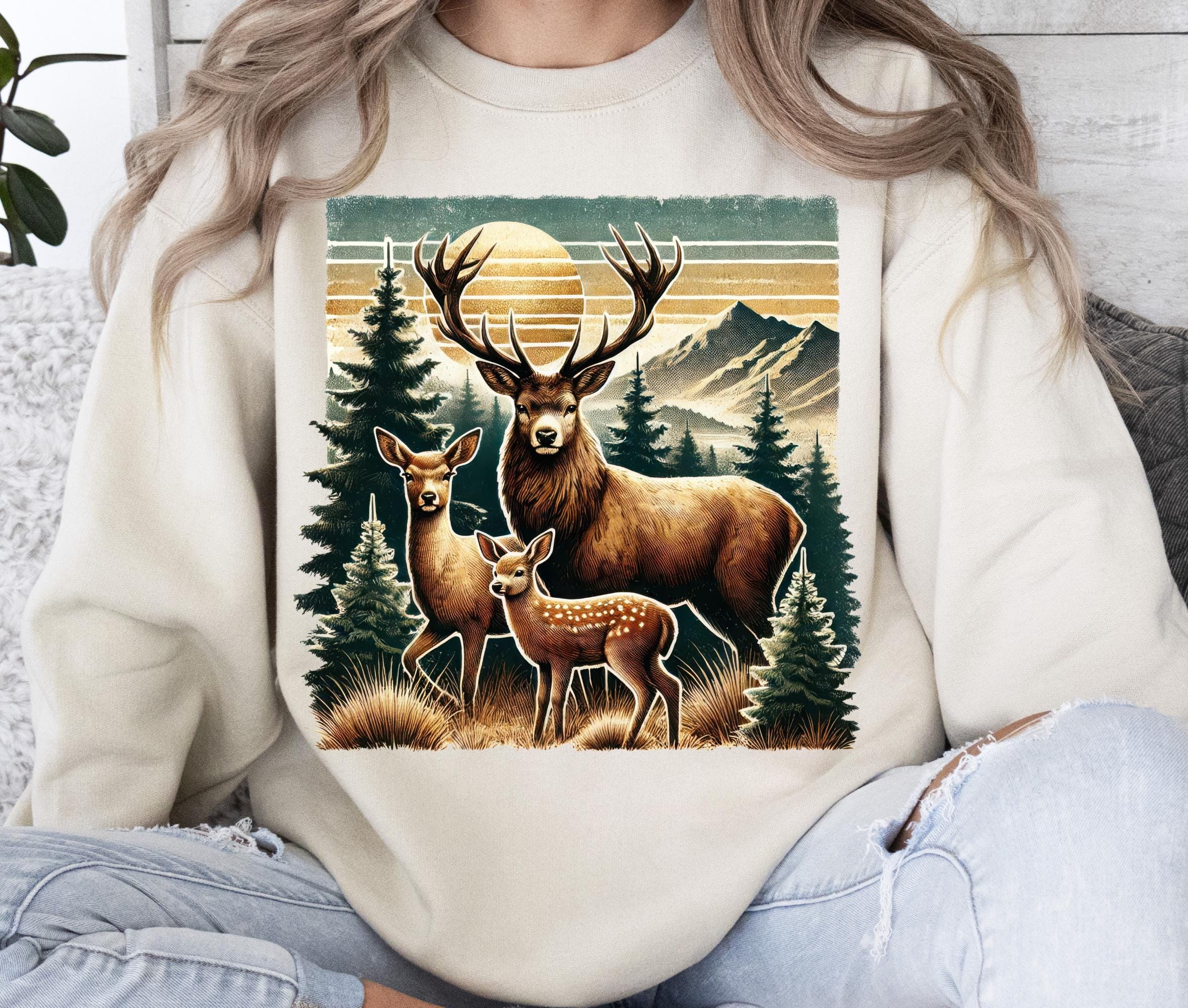 Deer Png, Sublimation Design, Hunter Png, Retro 90s Png, Forest Animals ...