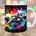 Colorful Neon Racing Car Mug Wrap, 11oz and 15oz Mug Template, Mug ...
