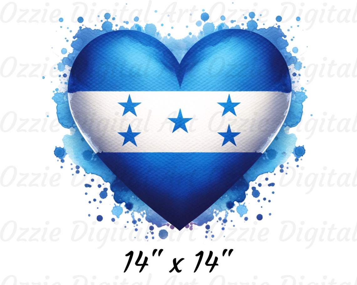Honduras Heart Png, Sublimation Design, Patriotic Png, Honduras Flag ...