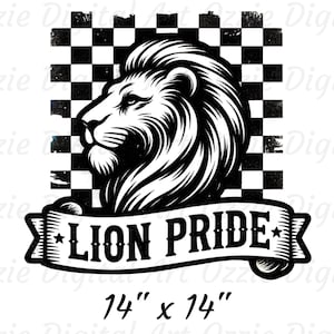 Lion Pride Png, Sublimation Design, Mascot Png, School Team Png, Retro ...