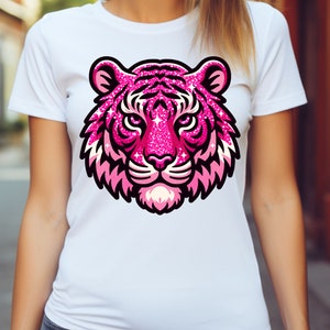 Sparkly Tiger Png, Sublimation Design, Pink Glitter Tiger Png, Mascot ...