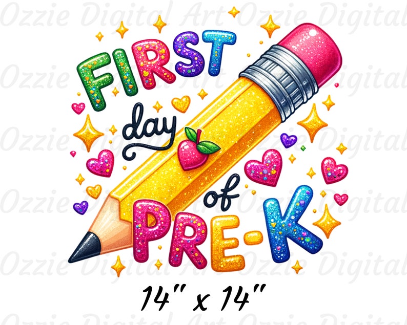 First Day of Pre-k Png, Sublimation Design, Kids Png, Pre-kindergarten ...