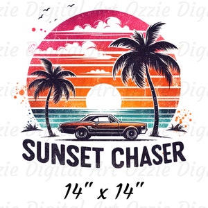 Sunset Chaser Png, Sublimation Design, Summer Clipart, Beach Digital ...