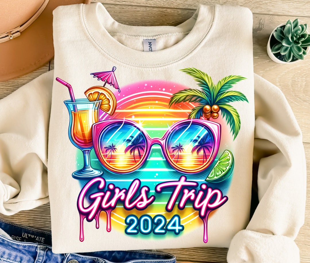 Girls Trip 2024 Png, Sublimation Design, Colorful Neon Png, Vacation ...
