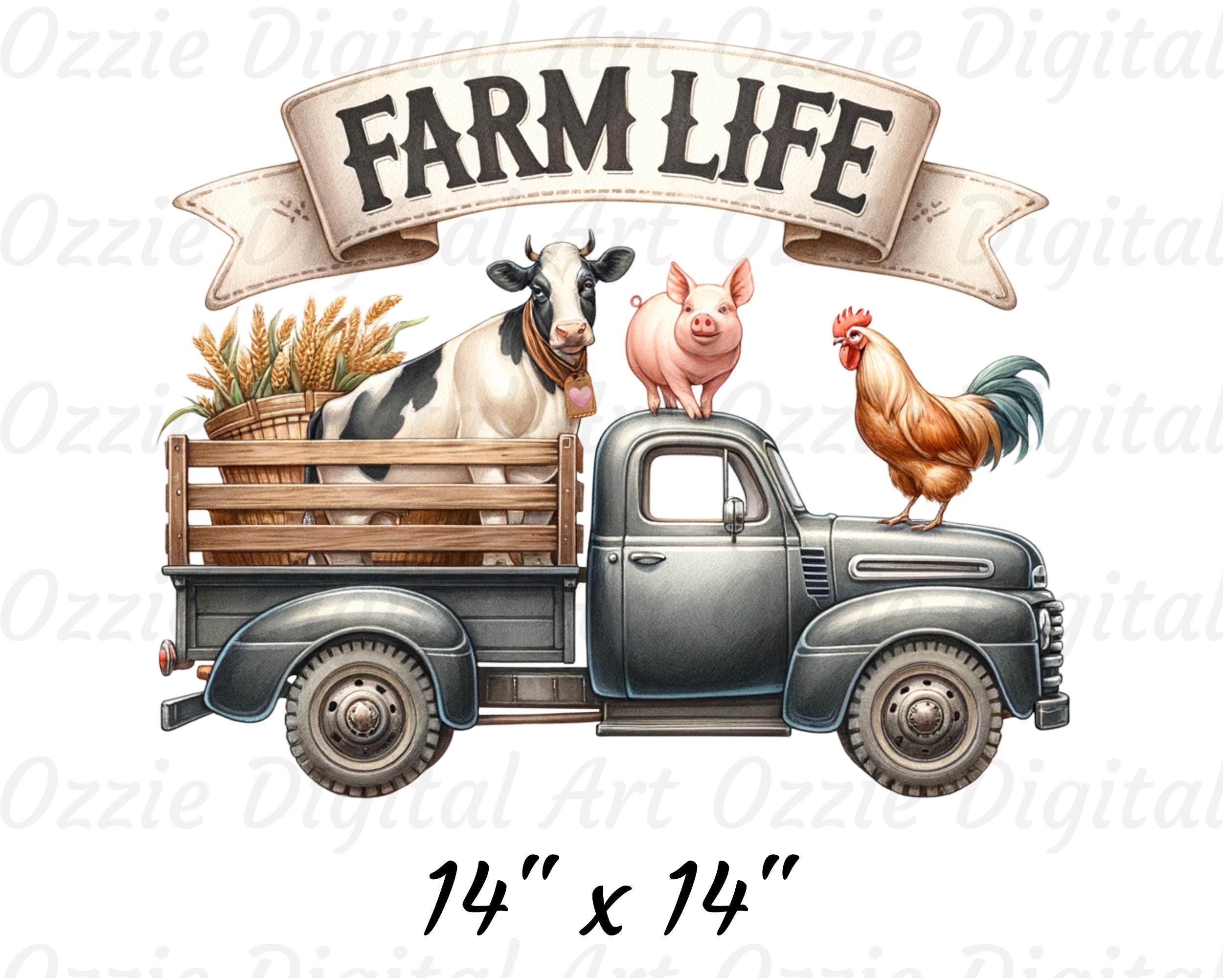 Farm Life Png, Sublimation Design, Farm Animals Png, Western Png, Cow ...