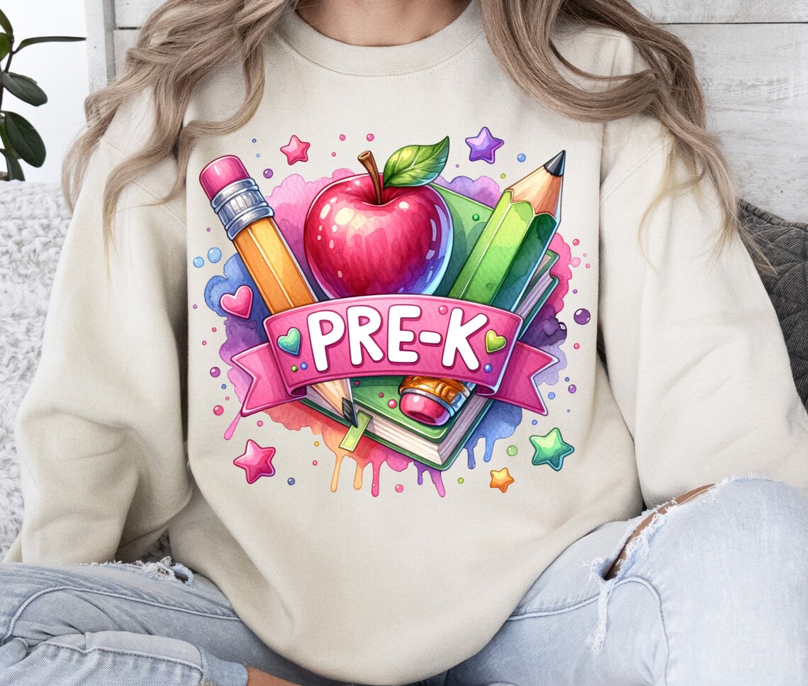 Pre-k Png, Sublimation Design, Kids Png, Pre-kindergarten Png, Colorful ...